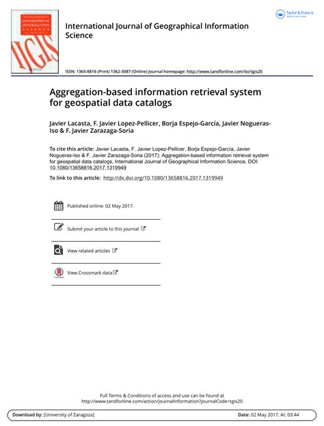Pdf Aggregation Based Information Retrieval System For Geospatial Data Catalogs
