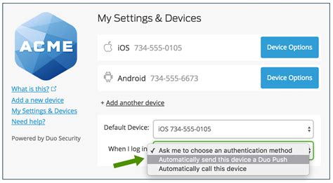 My Settings And Devices Guide To Two Factor Authentication · Duo Security