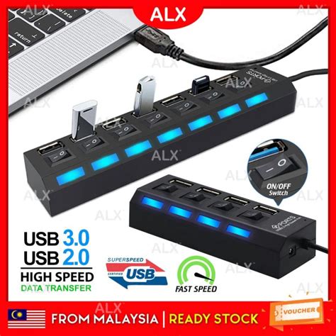 ALX BORONG Malaysia Micro USB Hub Super High Speed USB Hub Port Port Wt LED ON