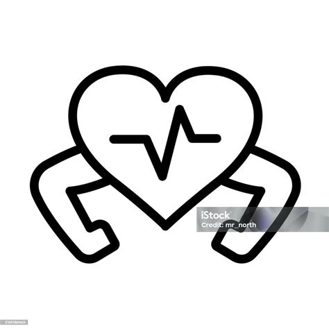 얇은 선 스타일의 건강한 아이콘 벡터 일러스트 레이 션 그래픽 디자인 개념 기호에 대한 스톡 벡터 아트 및 기타 이미지 개념