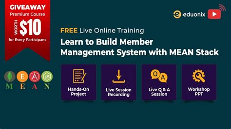 Live Training Member Management System With Mean Stack Q And A Eduonix Youtube