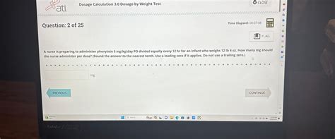 Solved Dosage Calculation 30 ﻿dosage By Weight