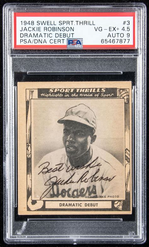 Jackie Robinson Baseball Card Signed