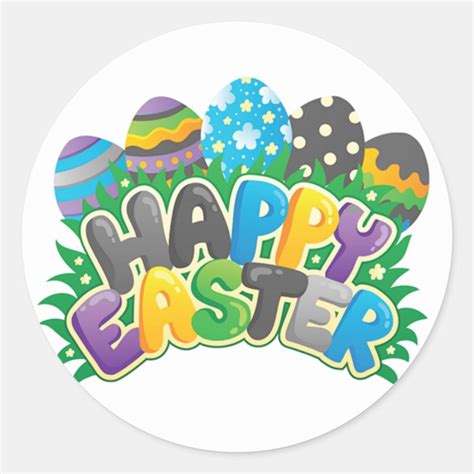 Happy Easter Classic Round Sticker Zazzle