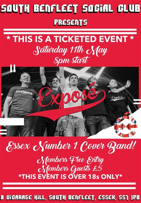Expose Ticketed Event Adults Only Benfleet Social Club