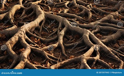 Strong Oak Tree Roots Stock Image Image Of Surface 307597943