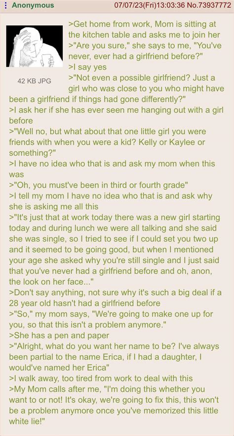 Anons Mom Tries To Help Him Rgreentext