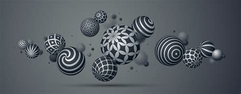 추상 구 벡터 배경 패턴으로 장식 된 비행 공의 구성 장신 구장이있는 3d 혼합 다양한 사실적 지구 사실적인 필드 효과 3차원 형태에 대한 스톡 벡터 아트 및 기타 이미지