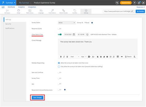 Survey Close Date And Time Questionpro Help Document