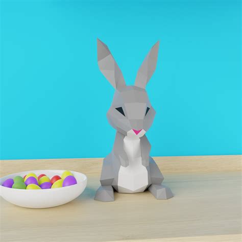 Easter Bunny Candy Jar 3d Papercraft Model Easter Papercraft Easter
