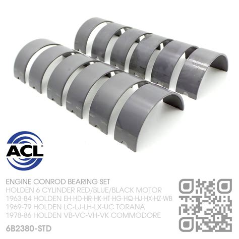 Acl Duraglide Conrod Bearings Set Standard Size [holden 6 Cyl Red Blue