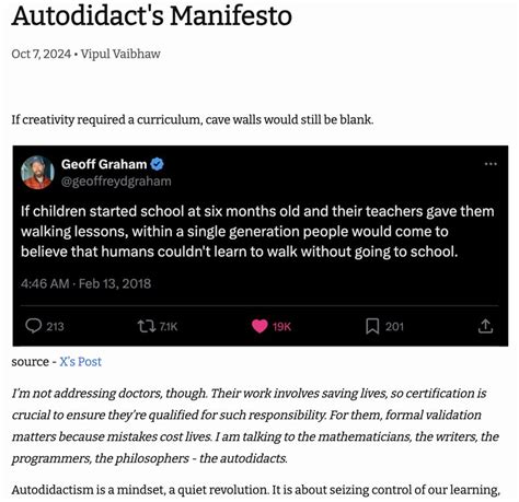 vipul vaibhaw on linkedin are you an autodidact here is a manifesto i