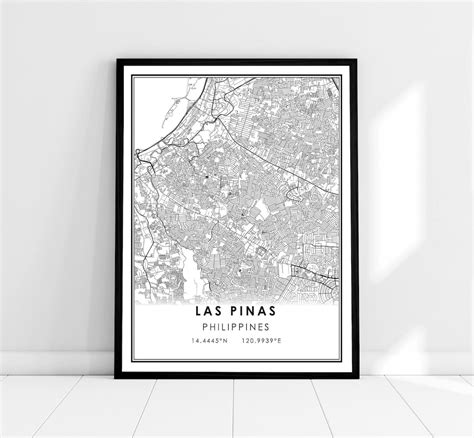 Las Pinas Map Print Poster Canvas Philippines Map Print Poster Canvas