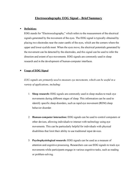 Electrooculography Eog Signal The Eog Signal Is Typically Obtained By Placing Two Electrodes