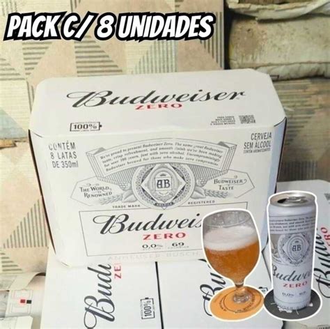 Pack Cerveja Budweiser Zero Álcool 350ml Lata 8 Unidades Promotop