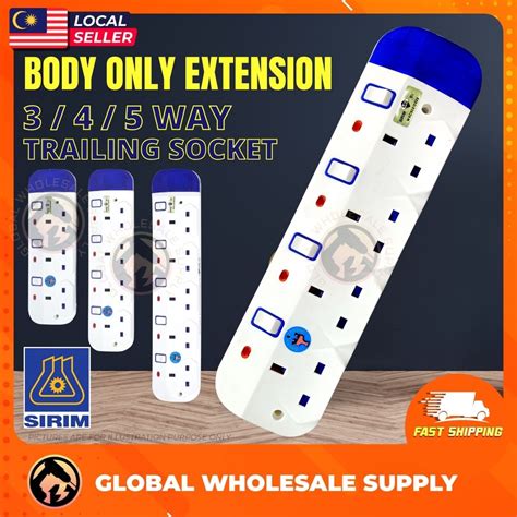Sirim Socket Body Only 3 4 5 Way Trailing Extension Socket Extension