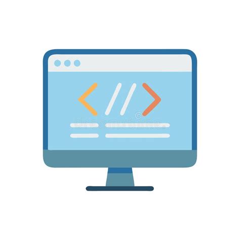Coding Screen Icon For Development Stock Vector Illustration Of