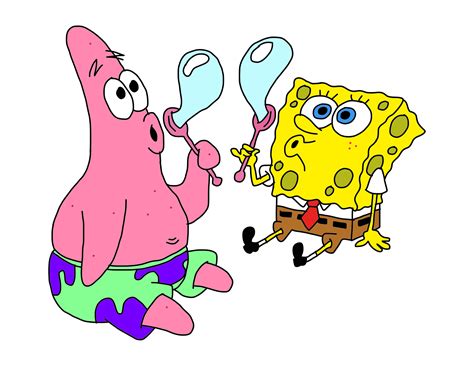 Spongebob And Patrick Blowing Bubbles By Kermitmasterpiece On Deviantart