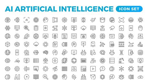 Set Of Ai Artificial Intelligence Icon Set Vector Collection Ai