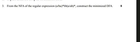 Solved From The NFA Of The Regular Expression Chegg