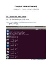 Packet Sniffing And Spoofing Pdf Computer Network Security Assignment Packet Sniffing And