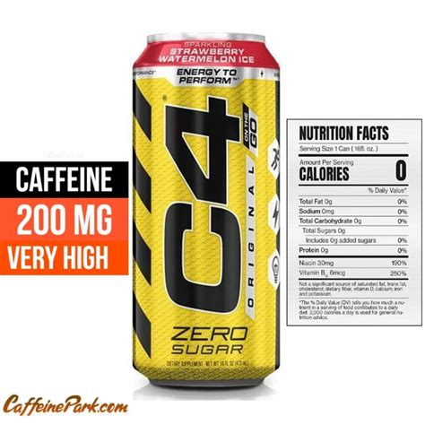 C4 Energy Drink 200mg Of Caffeine Per Can