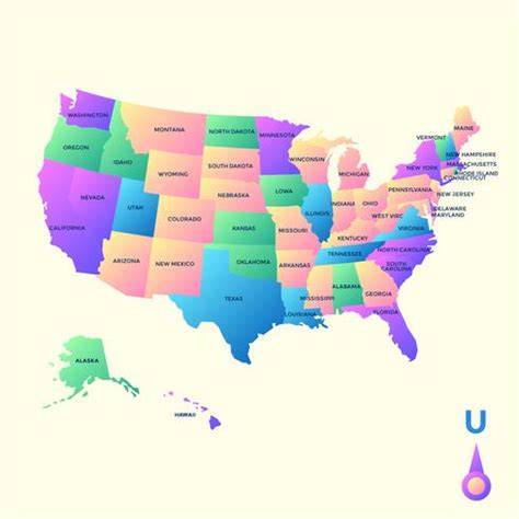 United States Of America Landmark Map Vector 257383 Vector Art At Vecteezy