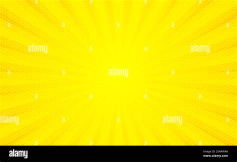 Abstract Vector Yellow Background With Striped Radial Pattern Texture With Dots And Sun Rays