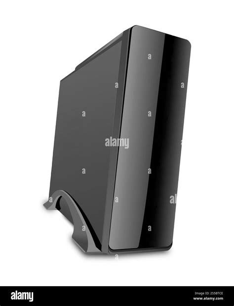 Black Computer Case Isolated On White Background Black Computer Case