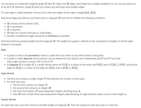 solved you are given an undirected weighted graph g with n