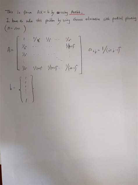 Solved This Is From Ax B By Su Using Matlab I Have To Save