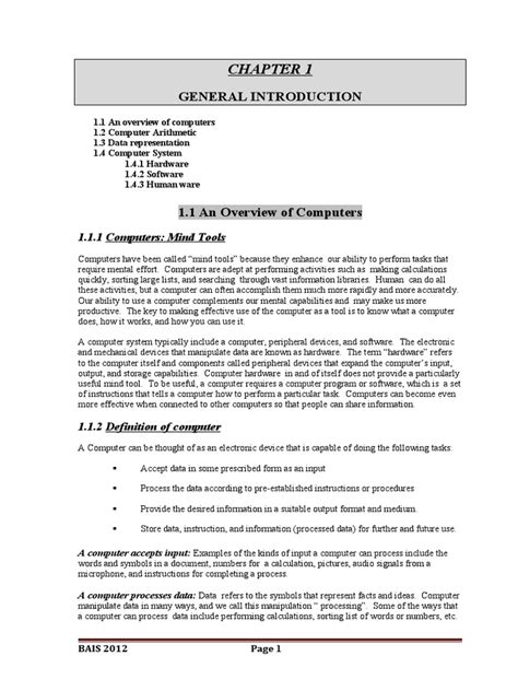 Chapter 1 Bais Pdf Computer Data Storage Operating System