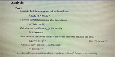 Solved Lab Conservation Of Momentum Collision In One Chegg