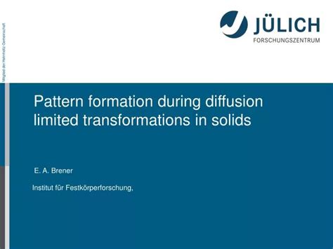 ppt pattern formation during diffusion limited transformations in