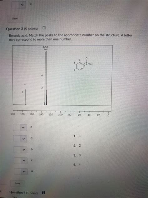 Solved Question Points Saved Match The Peaks To The Chegg