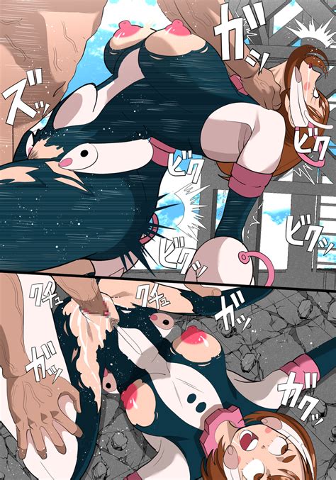 Rule 34 - breasts defeated defeated heroine my hero academia ochako uraraka rape ryona | 11343915