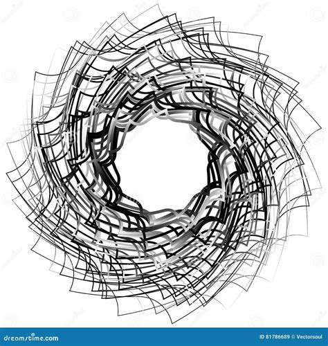 Spirally Abstract Geometric Element Artistic Monochrome Illust Stock Vector Illustration Of