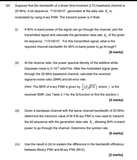 Solved Q3 Suppose That The Bandwidth Of A Linear