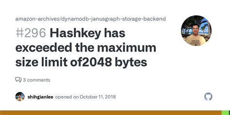Hashkey Has Exceeded The Maximum Size Limit Of2048 Bytes · Issue 296