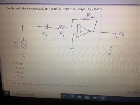 Solved QUESTION For The Filter Circuit And Corresponding Chegg