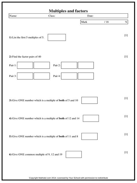 Multiples And Factors Download Free Pdf Social Information