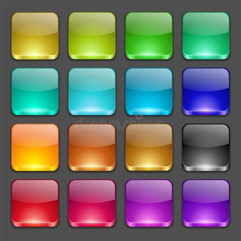 Color Rounded Square Buttons Stock Vector Illustration Of Colorful Sample