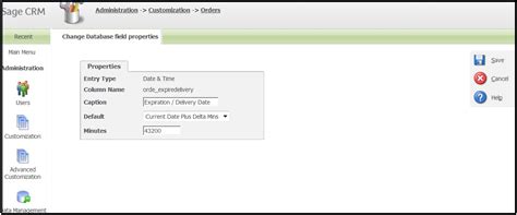 Default Quote Expirationdelivery Date Setting In Sage Crm Sage Crm