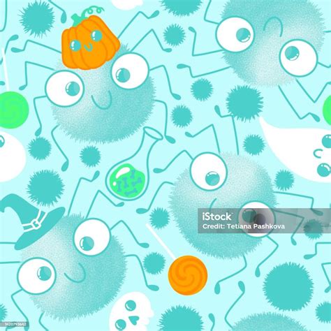 포장지와 직물 및 액세서리를 포장하기위한 할로윈 원활한 거미 패턴 거미에 대한 스톡 벡터 아트 및 기타 이미지 거미 공휴일 귀신 Istock