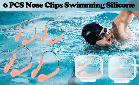 Udewo 6 Pcs Nose Clips Swimming Silicone Nose Plugs Swim Nose Pegs Nose