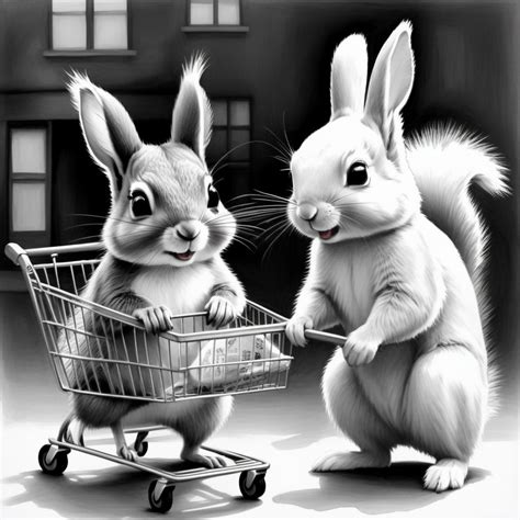 Squirrel And Rabbit Shopping Adventure Stable Diffusion Online