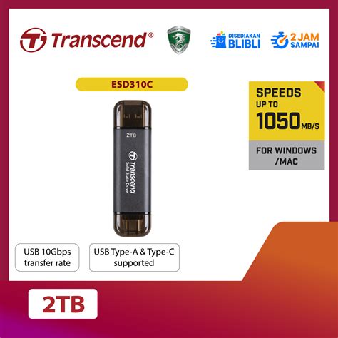 Promo Transcend Tb External Ssd Esd C Usb Gbps Type C A Ts Tesd C Diskon Di