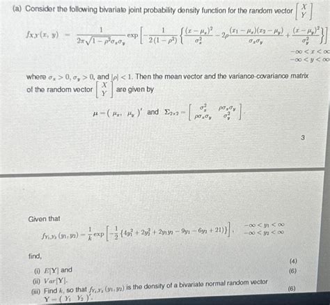 Solved A Consider The Following Bivariate Joint Chegg