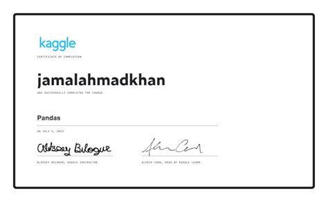 Jamal Ahmad Khan On Linkedin Jamal Ahmad Khan Completed The Pandas Course On Kaggle