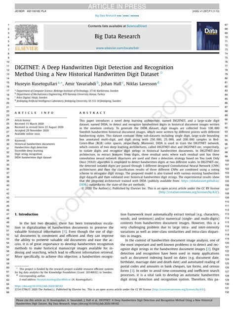 Pdf Digitnet A Deep Handwritten Digit Detection And Recognition